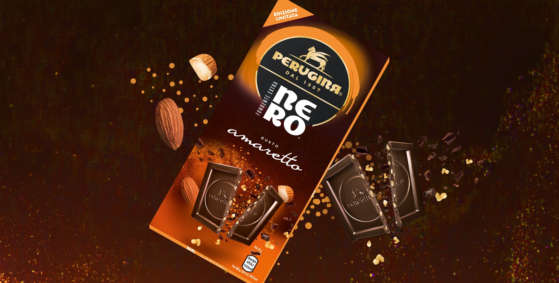 Perugina® Nero® Tavoletta Cioccolato Fondente Extra Amaretto - Perugina.com